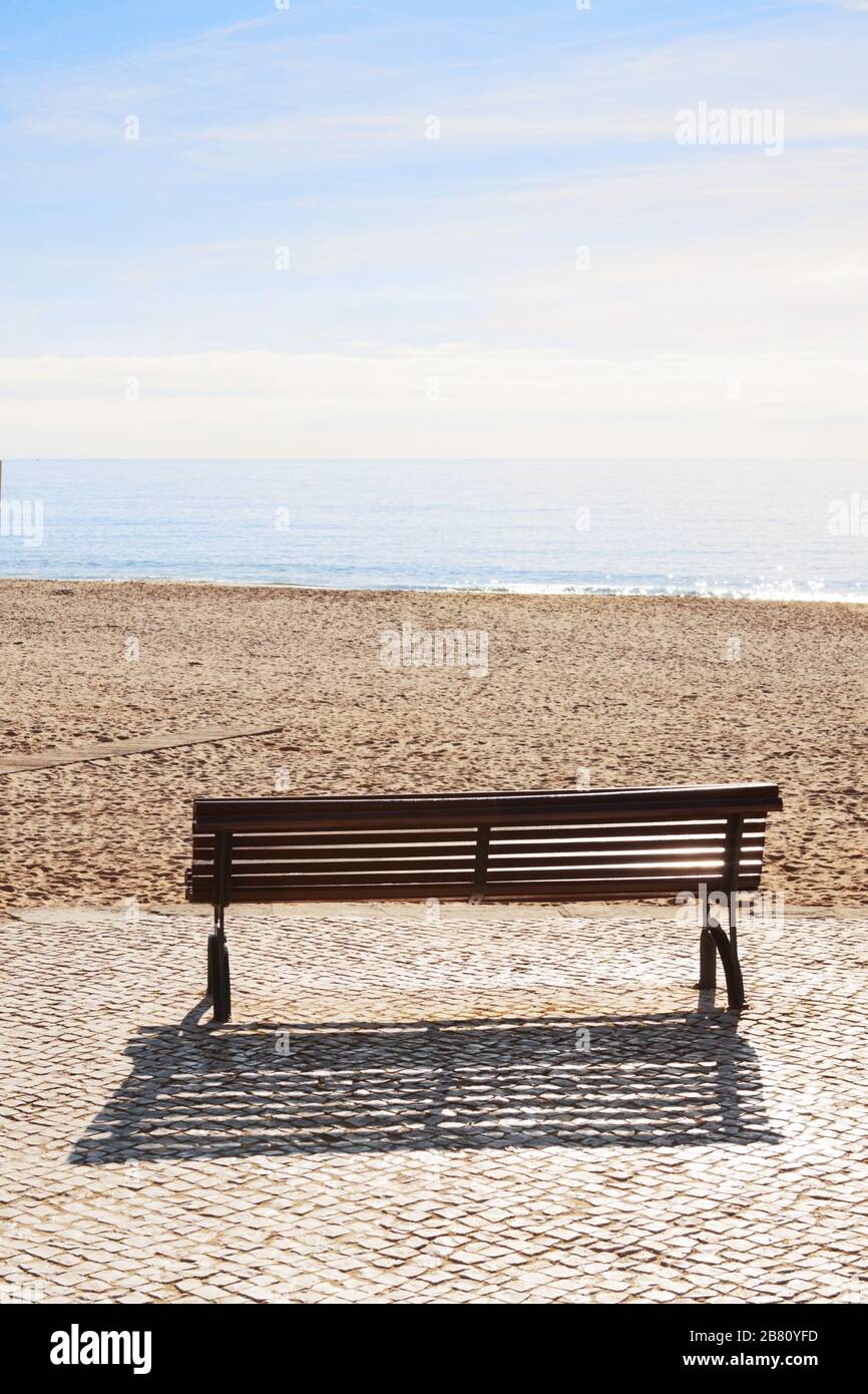 bench on the beach Stock Photo - Alamy