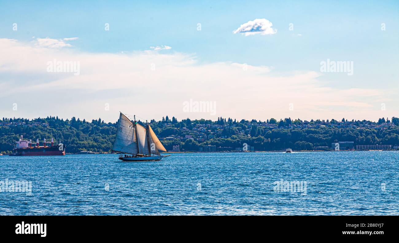 Two Masted Schooner Stock Photo - Alamy