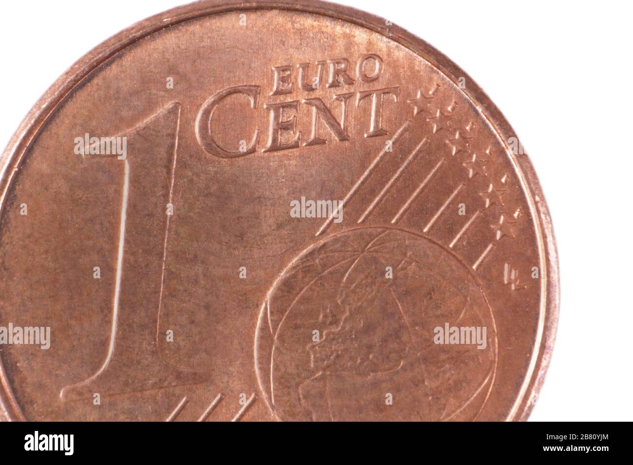 one-cent coin on white background Stock Photo - Alamy