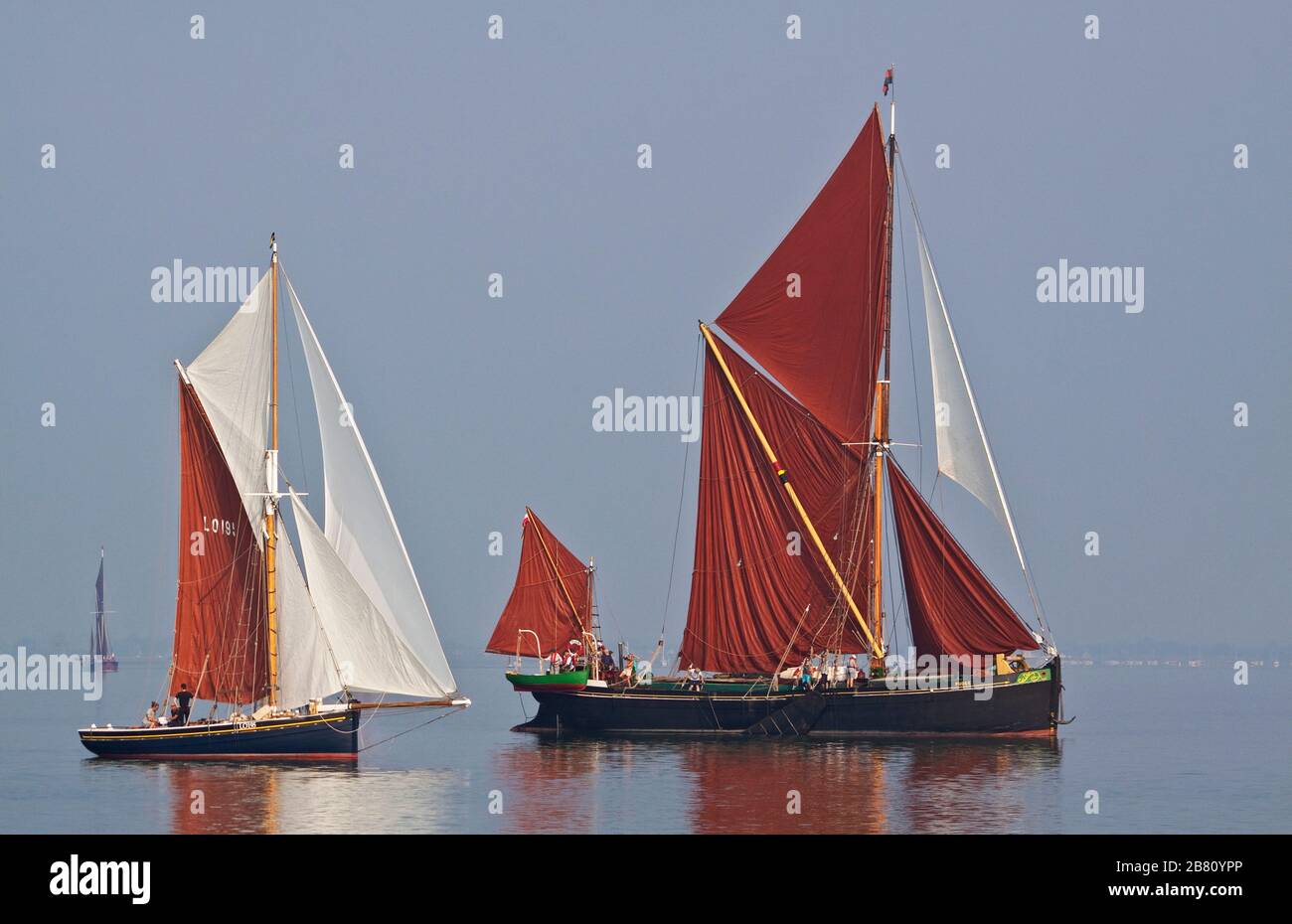 The Thames sailing barge Pudge, a Dunkirk little ship, in full sail ...