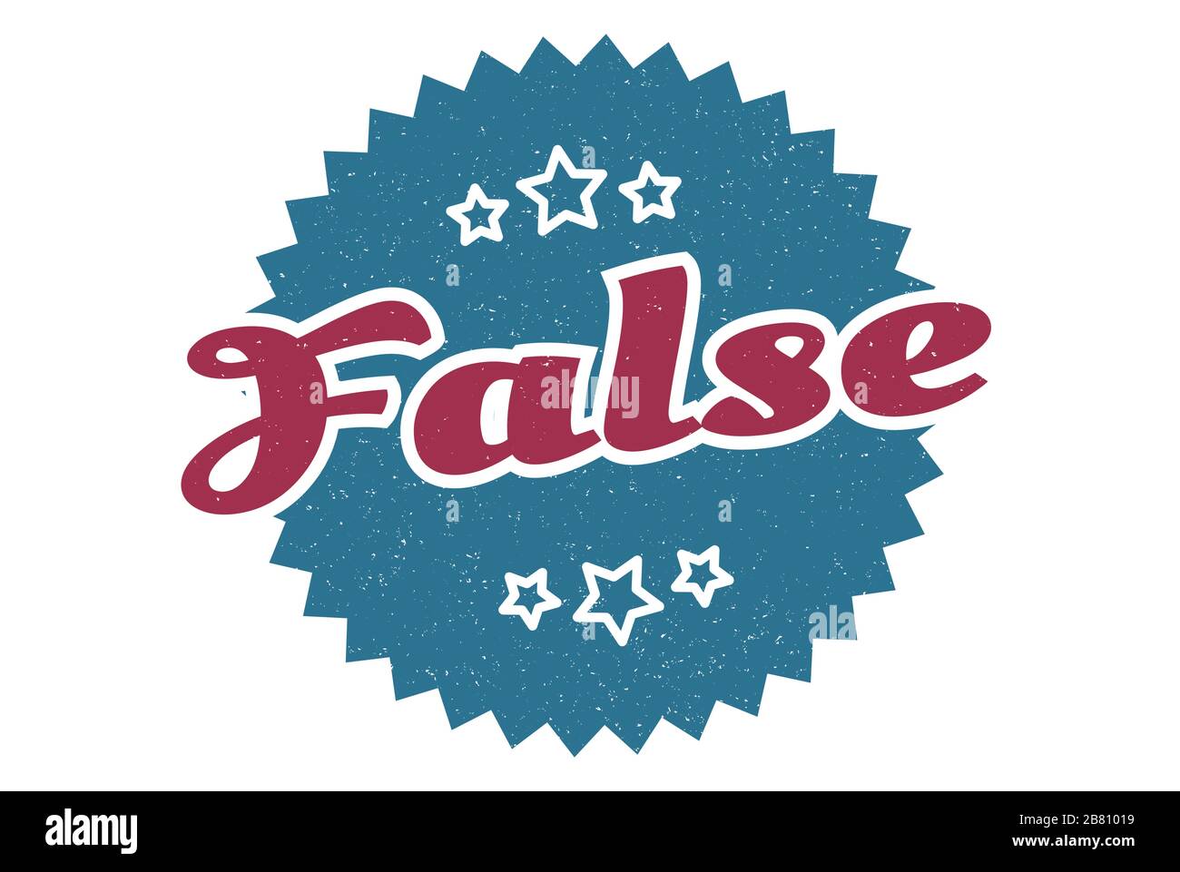 false sign. false round vintage retro label. false Stock Vector Image ...