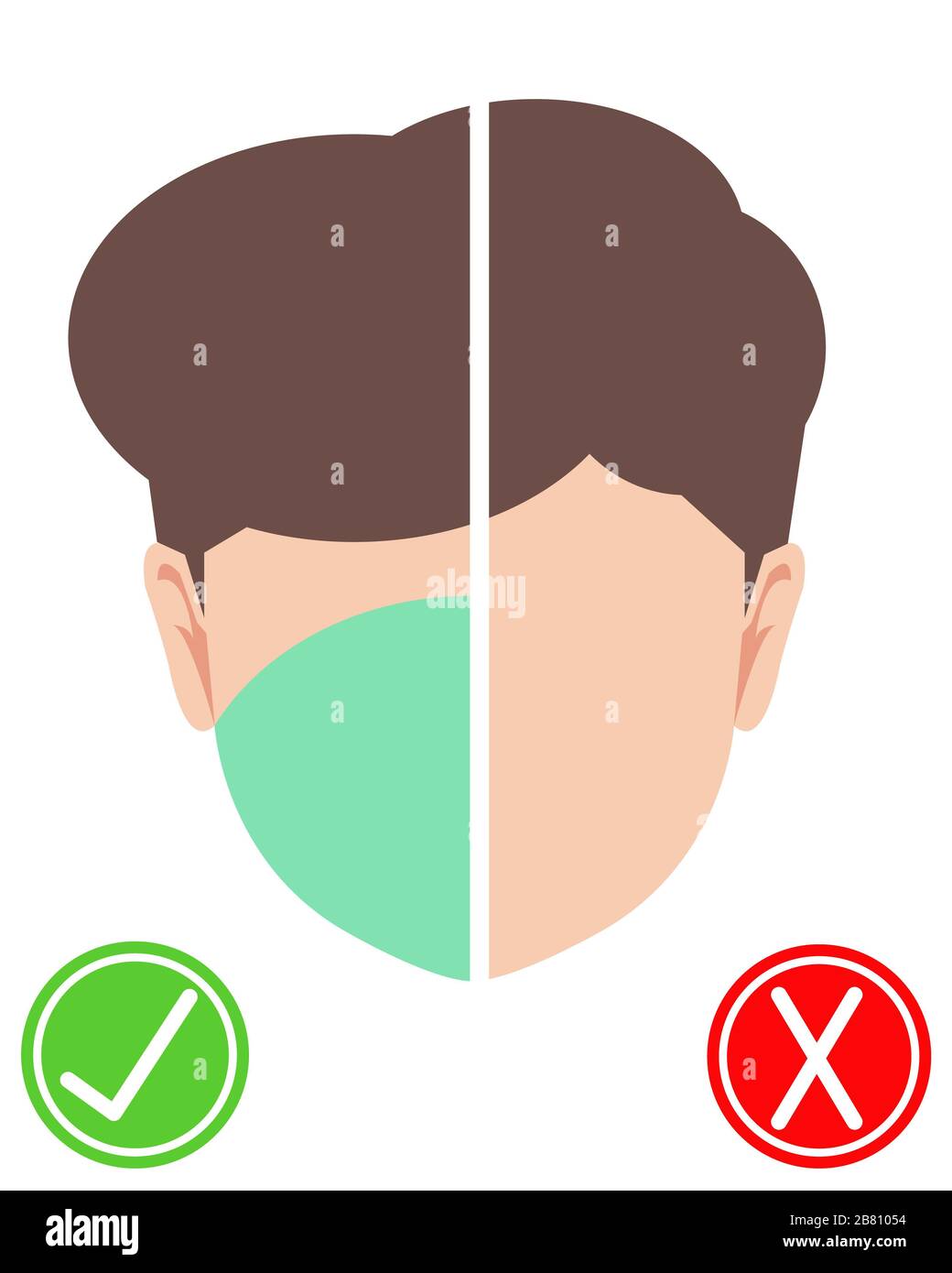 Simple illustration of a boy wear face mask showing how importance of ...