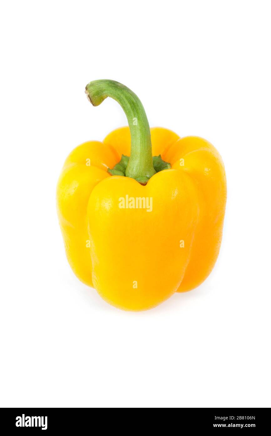 Fresh yellow pepper isolated,closeup Stock Photo - Alamy