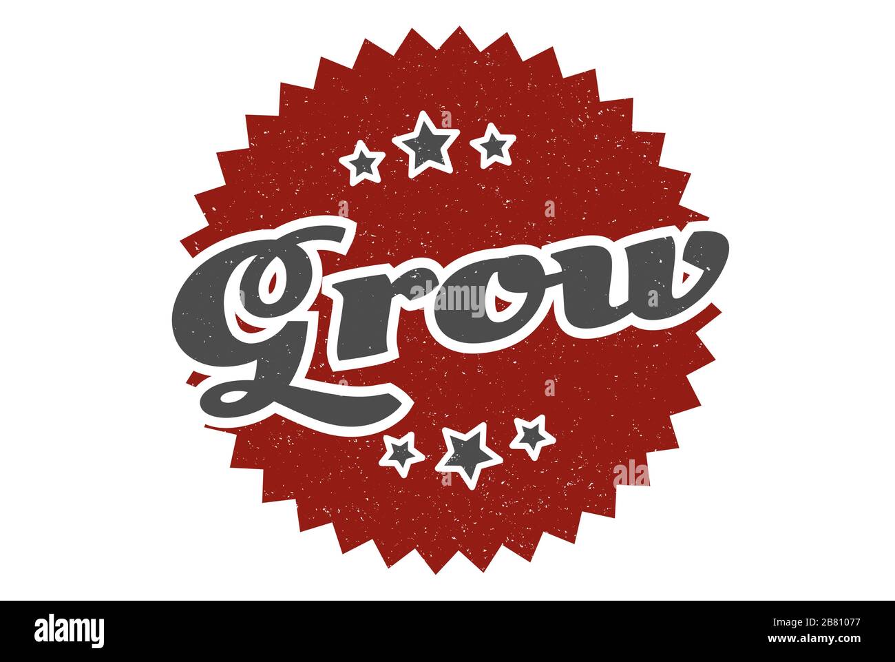 grow sign. grow round vintage retro label. grow Stock Vector Image ...