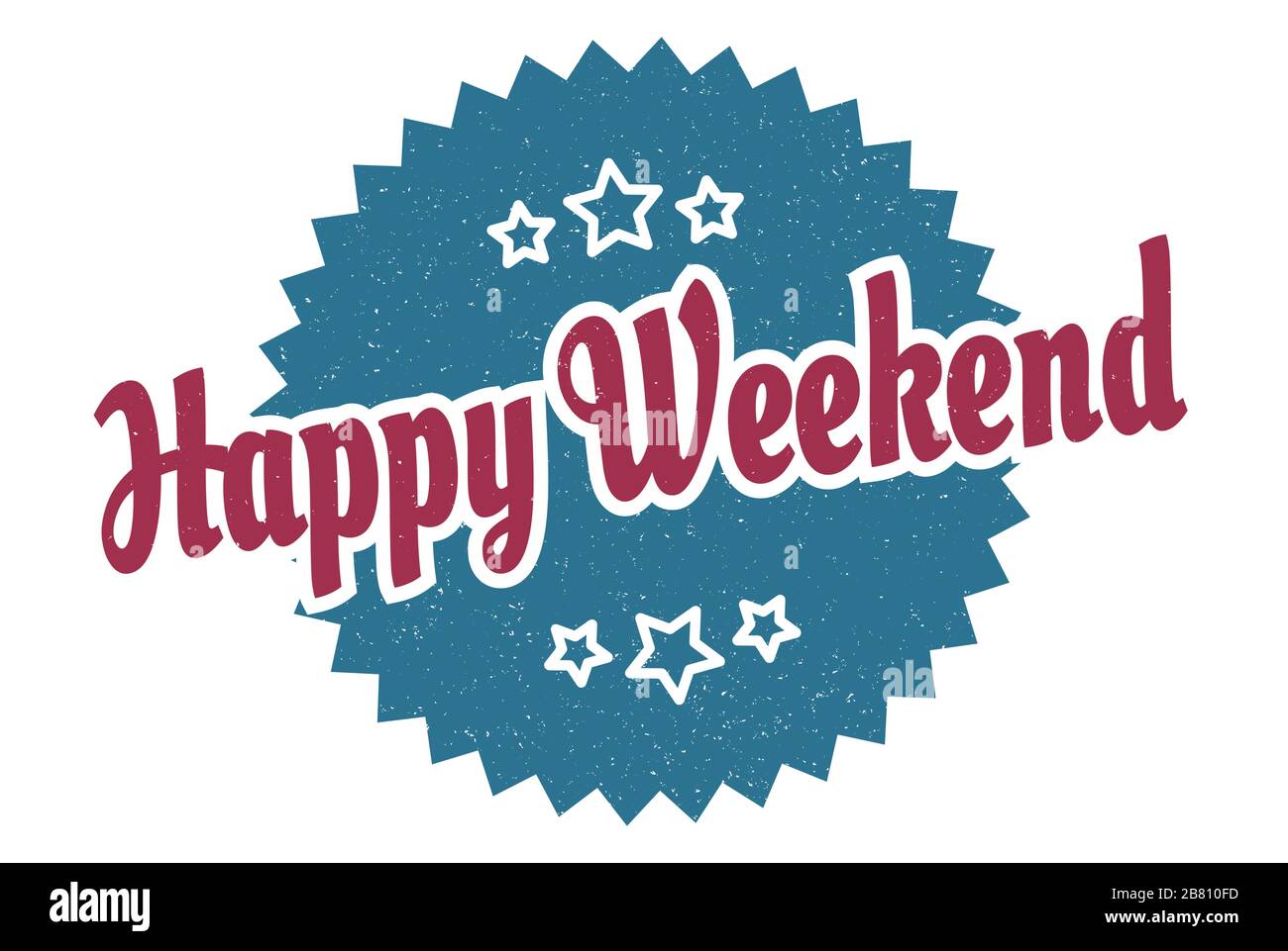 happy weekend sign. happy weekend round vintage retro label. happy ...