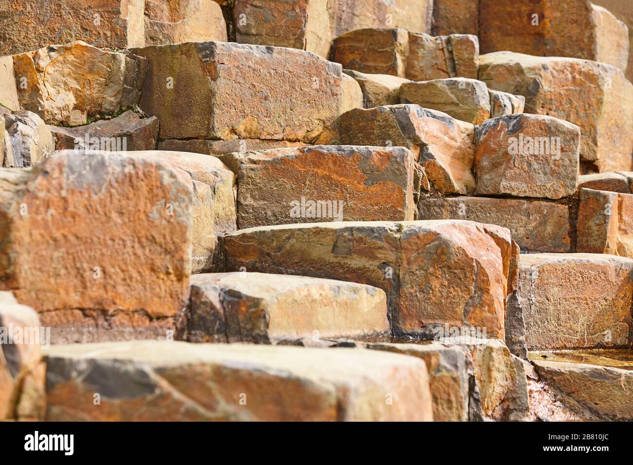 Basalt block rock formation in Feroe islands. Geology volcanic mineral ...