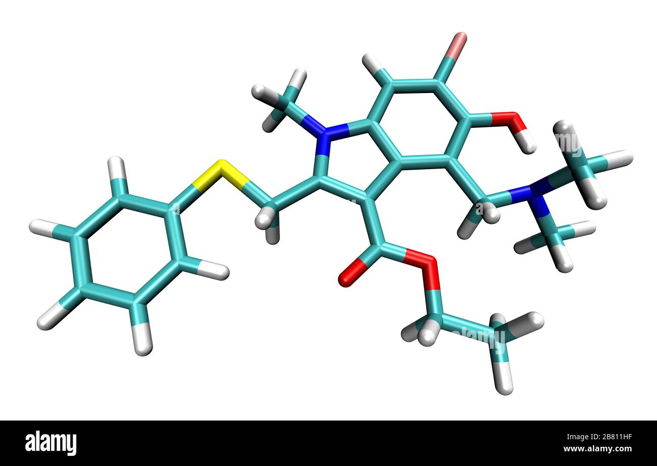 3D structure of antiviral Umifenovir, active against the COVID-19 ...