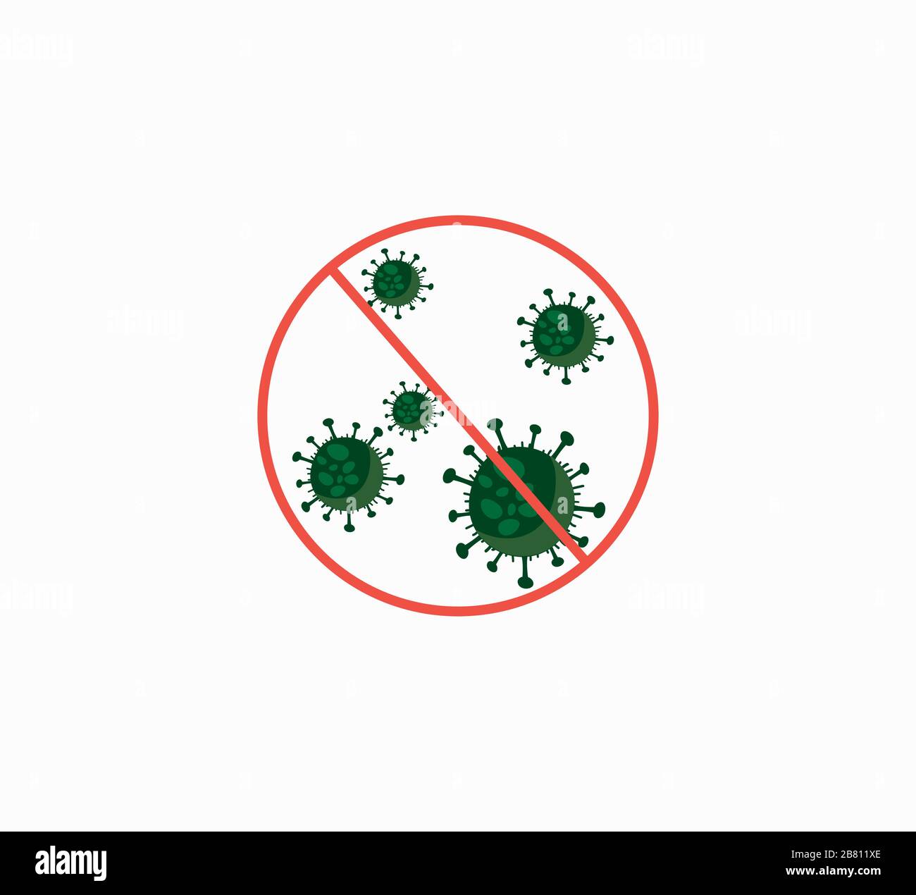 Vector illustration, flat design. No, the flu icon. Coronavirus Icon ...