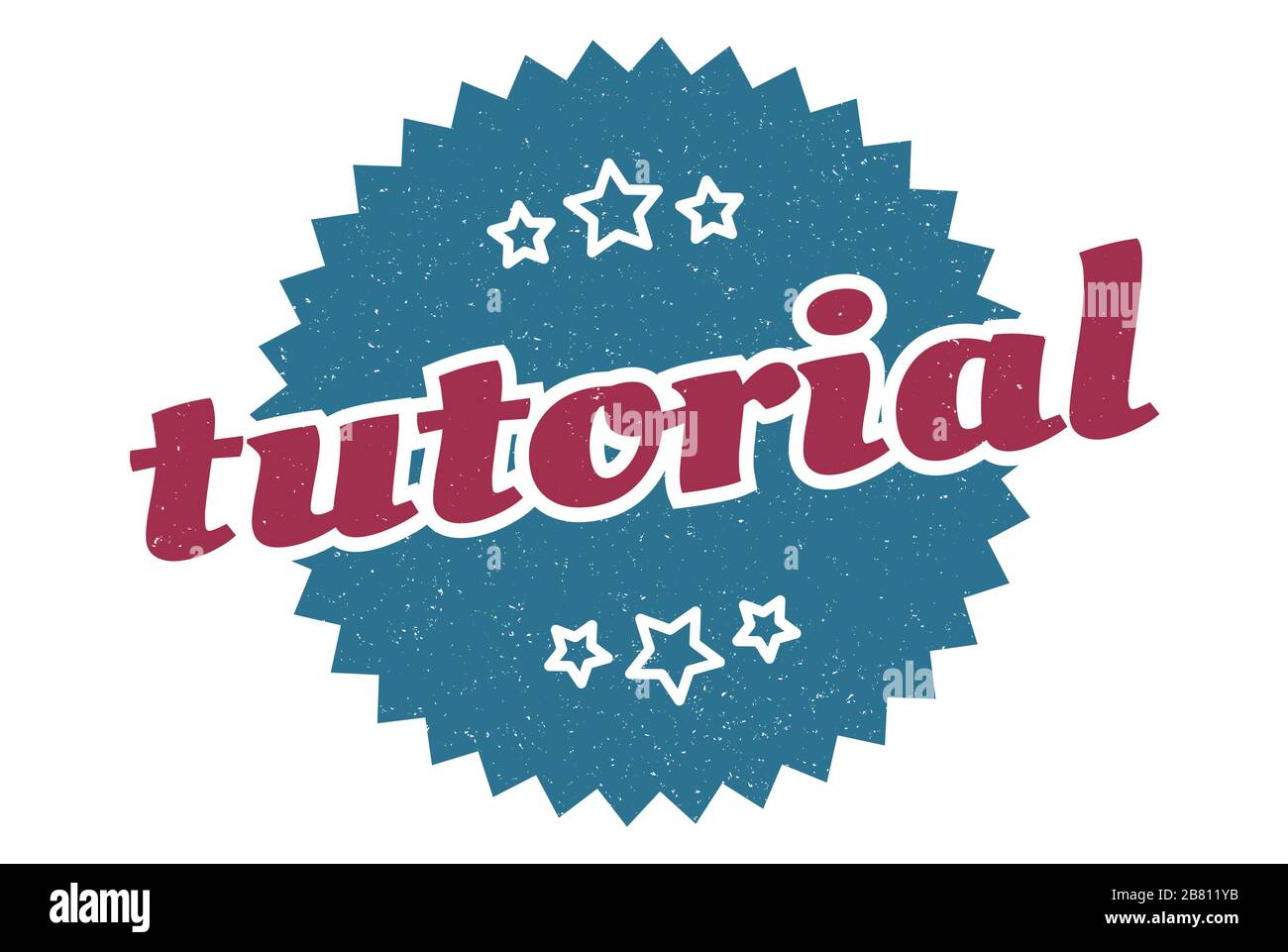 tutorial sign. tutorial round vintage retro label. tutorial Stock ...