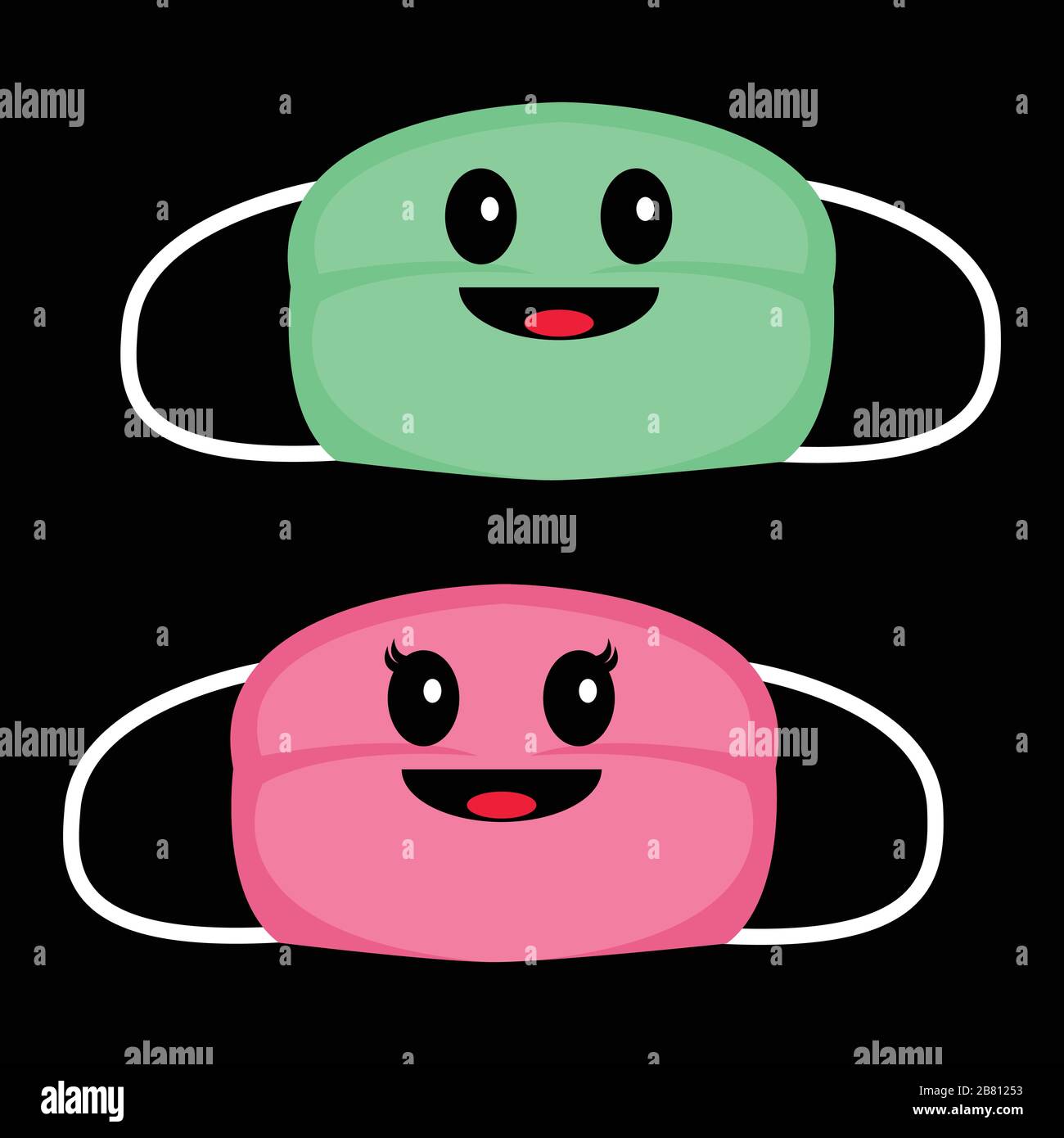 Illustration of cute face mask or medical mask in cartoon character ...