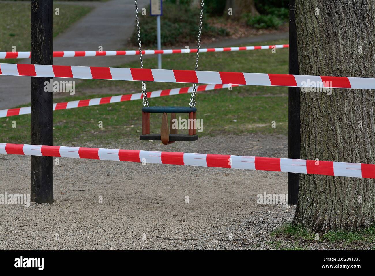Closed children`s playground our everyday life Stock Photo - Alamy