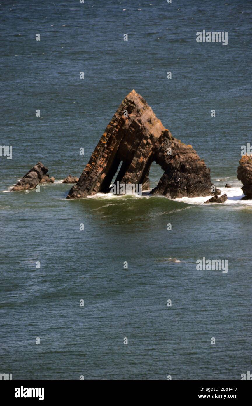 Mouthmill Beach and the Natural Double Sea Arch of Blackchurch Rock ...