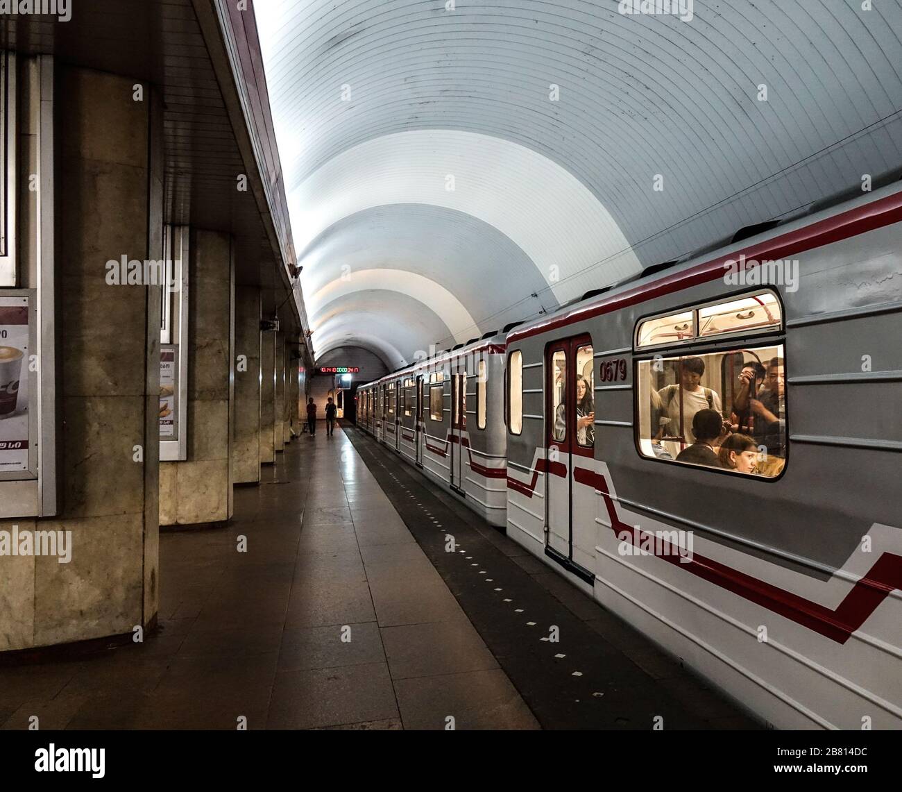 Tbilisi, Georgia - Sep 22, 2018. Underground metro station in Tbilisi ...