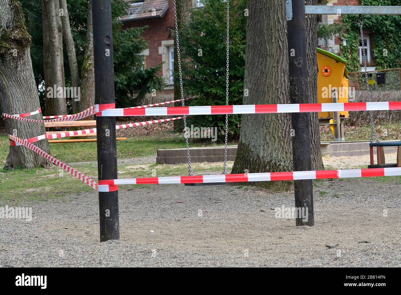 Closed children`s playground our everyday life Stock Photo - Alamy