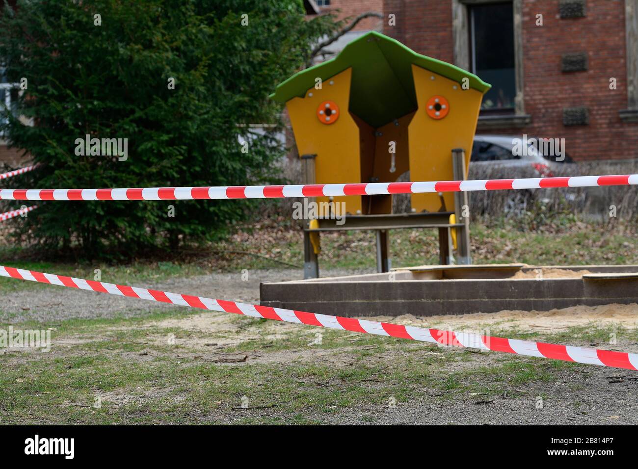 Closed children`s playground our everyday life Stock Photo - Alamy