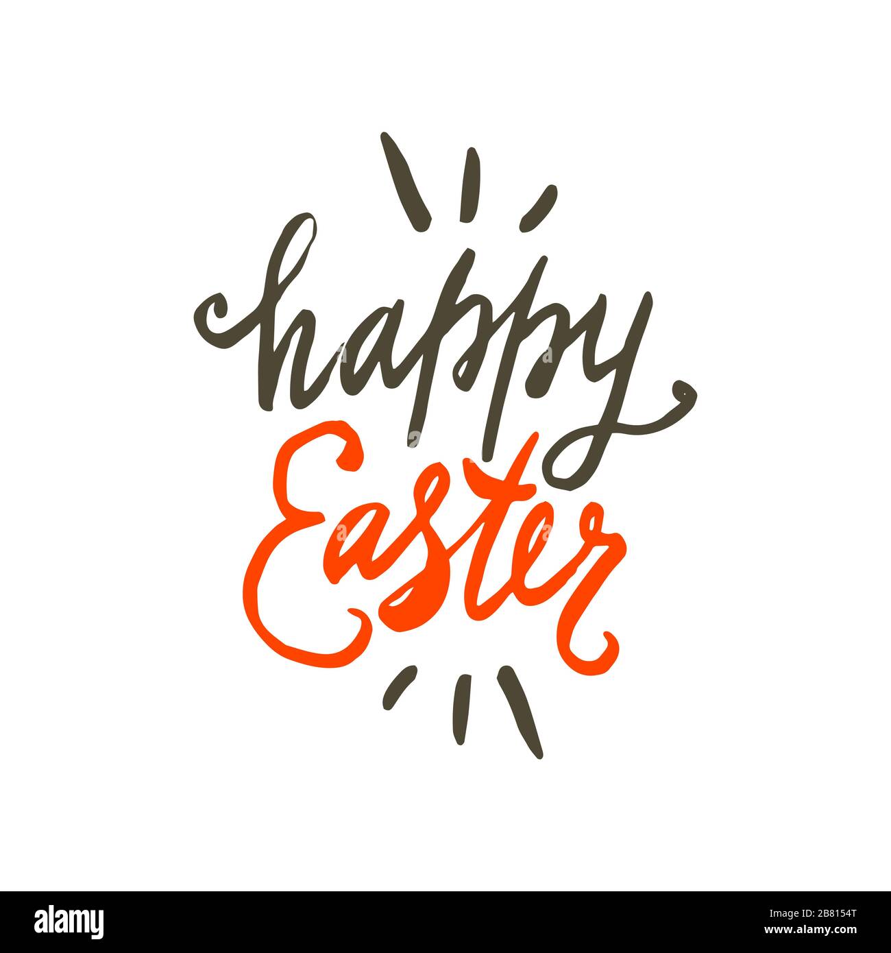 Happy Easter Handwritten wishes. Isolated vector lettering design for ...