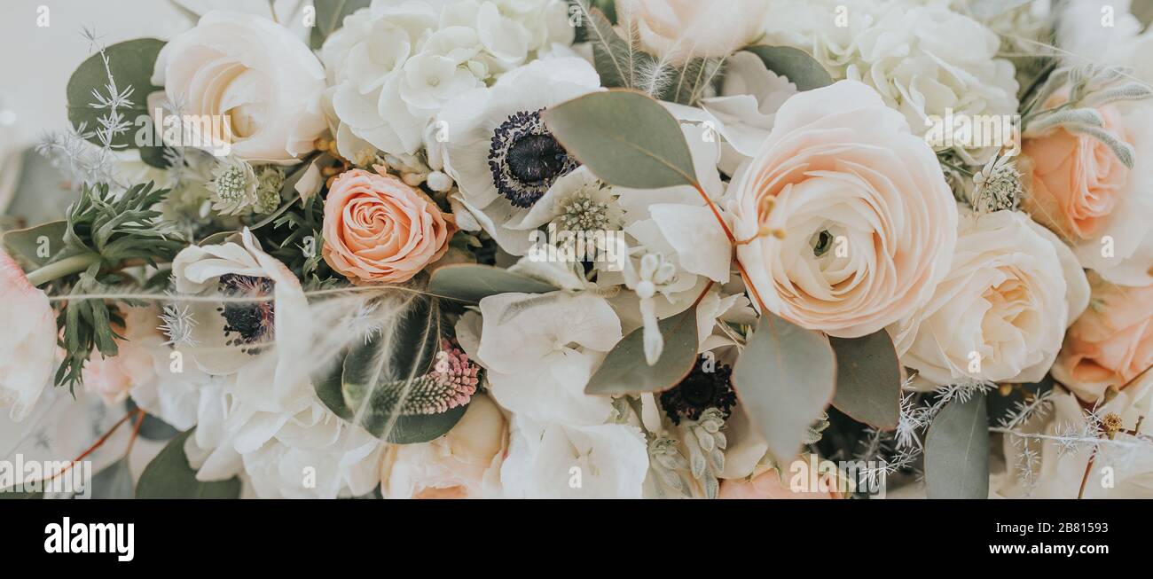 Beautiful flower background in spring. Wedding season. Flower art for ...