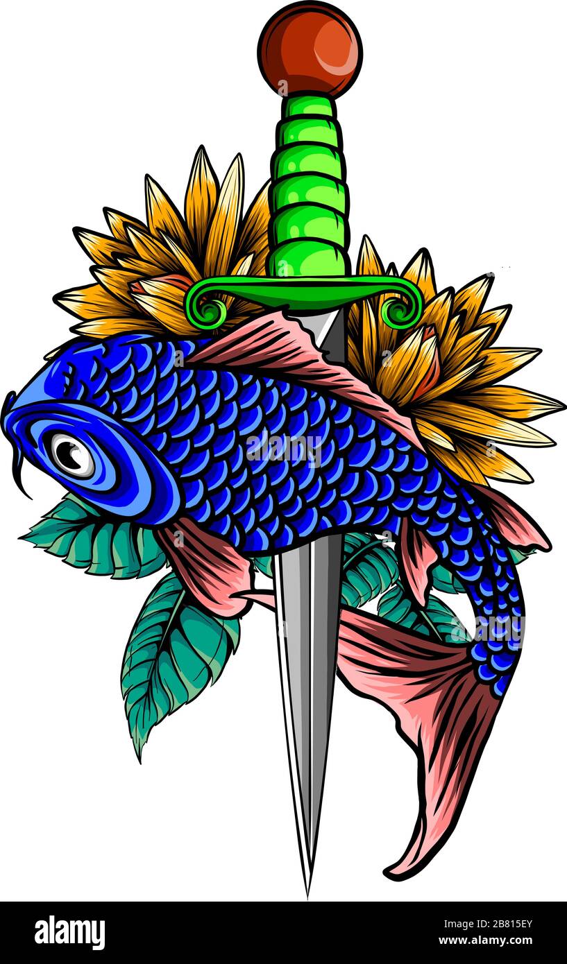drawn chinese fish swimming in the water Stock Vector Image & Art - Alamy