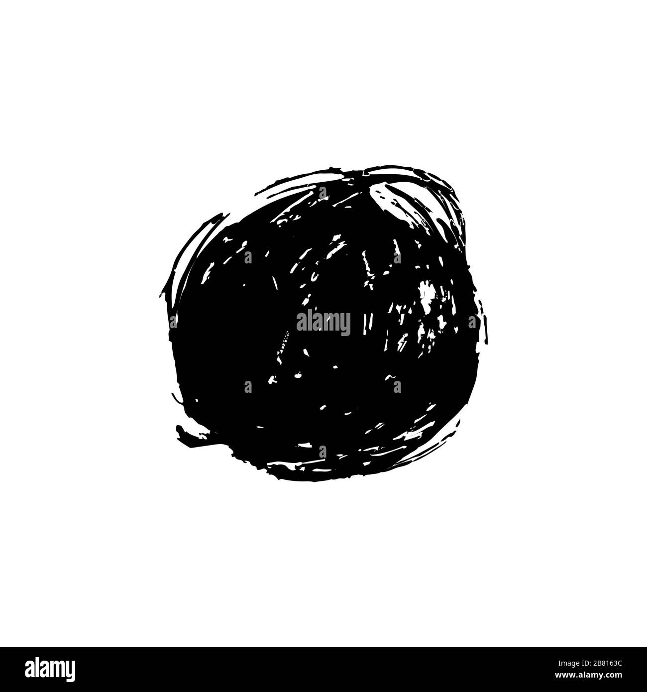 Red ink brushstroke circle illustration. Stylized Japanese flag, sun on ...