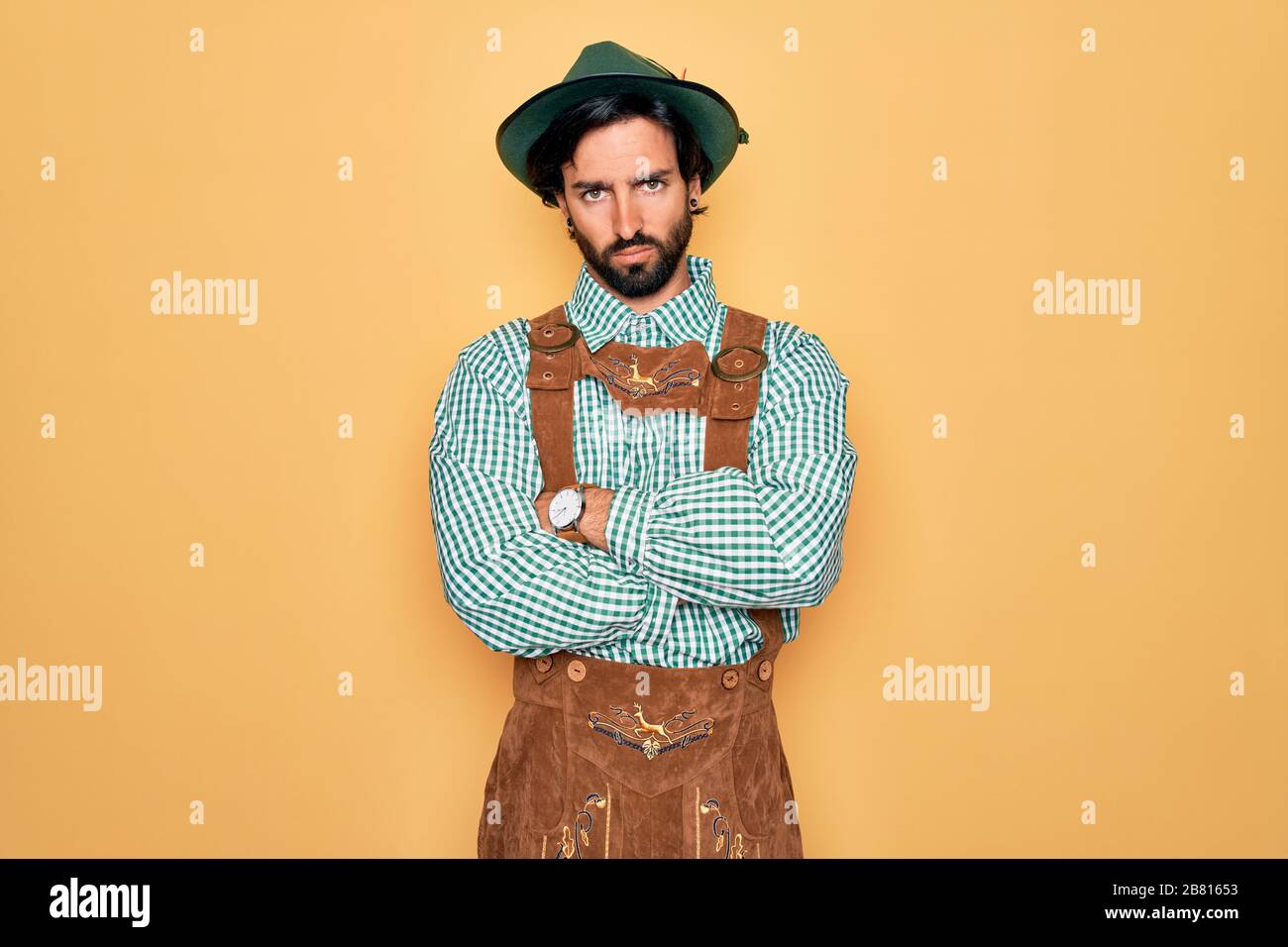 Young handsome man wearing tratidional german octoberfest custome for ...