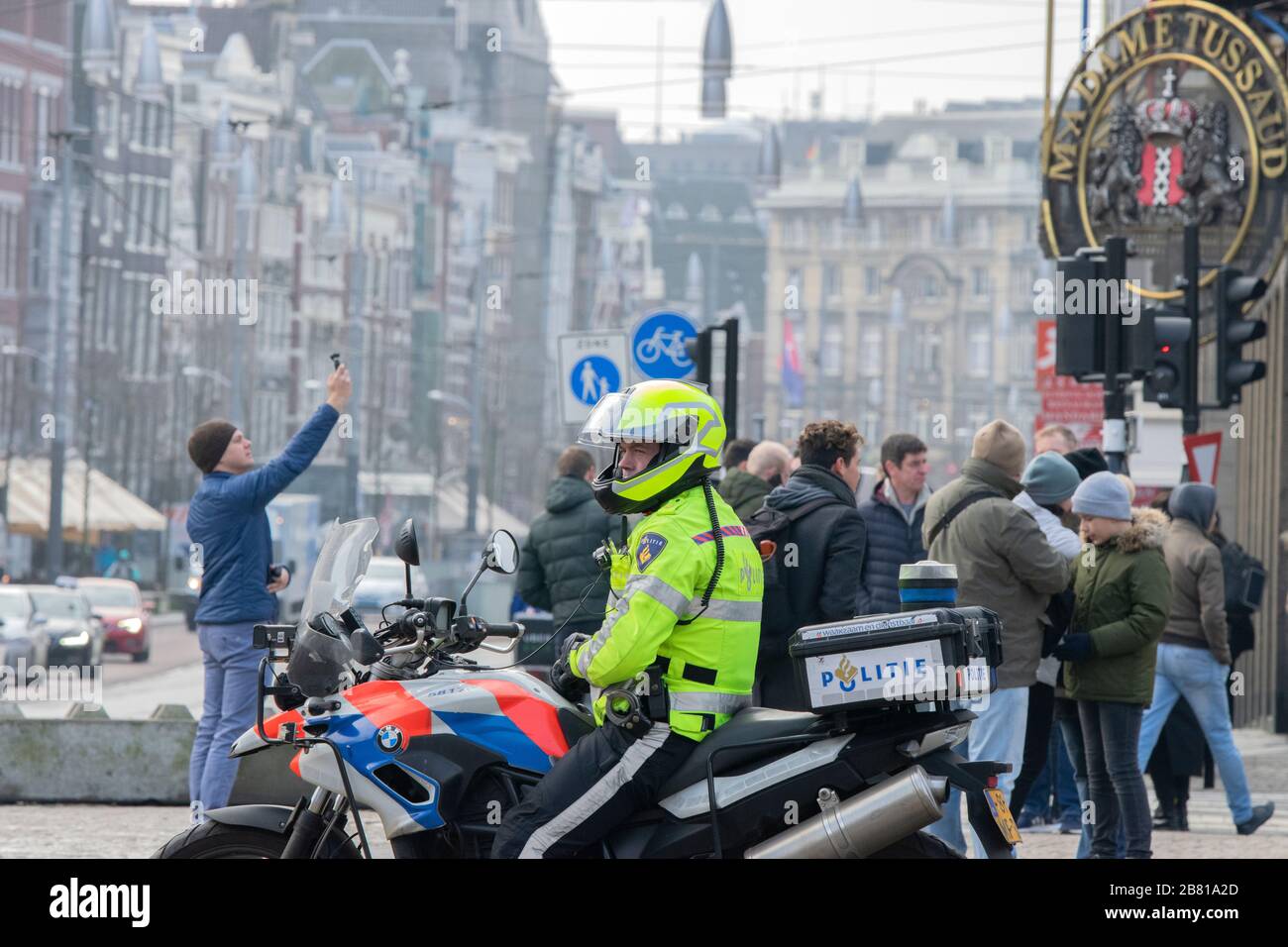 Police Motor On The Dam Square At Amsterdam The Netherlands 2020 Stock ...