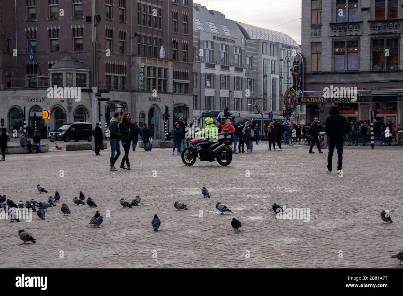 Police Motor Standing Still At The Dam Square At Amsterdam The ...