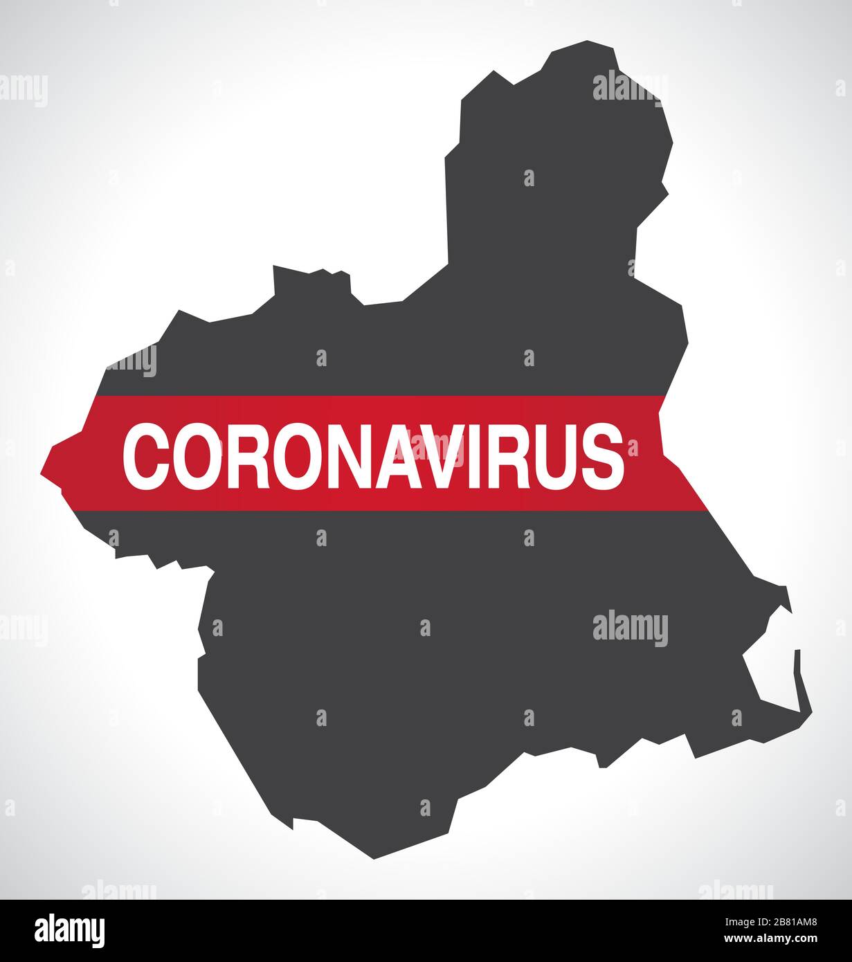 Murcia SPAIN region map with Coronavirus warning illustration Stock ...