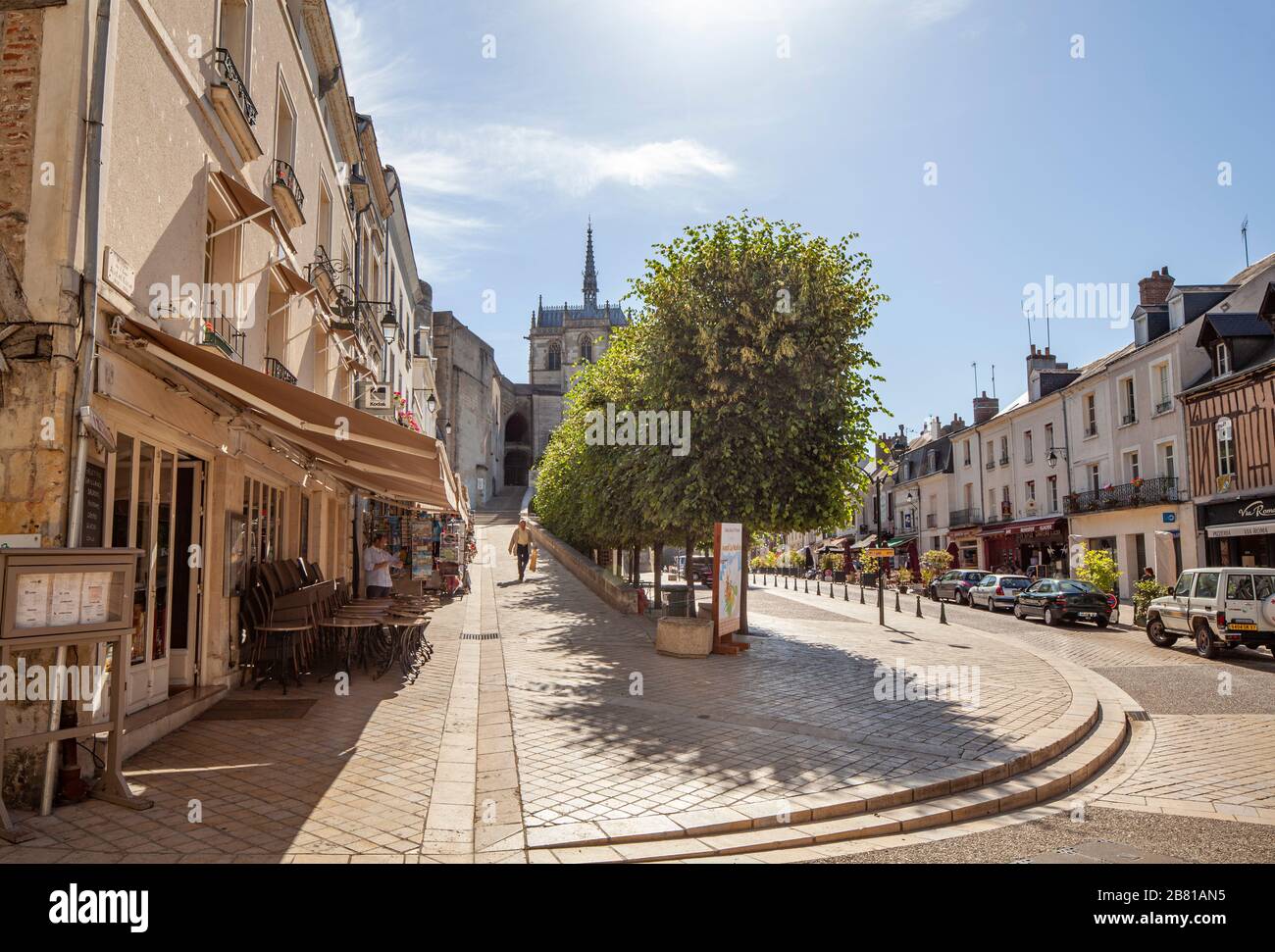 Place Michel Debre in the town centre of Amboise, Loire Valley, France ...