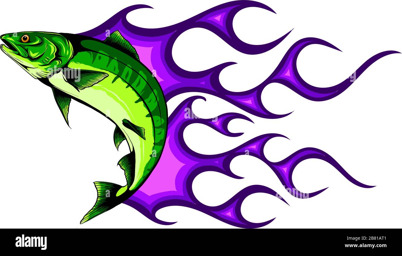 Abstract Burning fish, Illustration vector design art Stock Vector ...