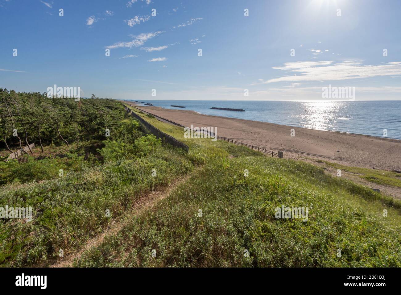 Summer view of the west coast of Japan, looking over the Japan Sea ...