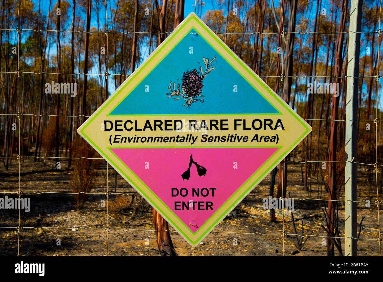 Declared Rare Flora Environmental Sign Stock Photo - Alamy
