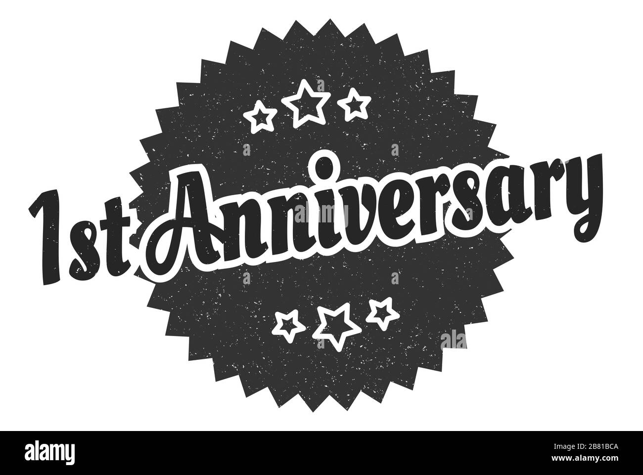 1st anniversary sign. 1st anniversary round vintage retro label. 1st ...