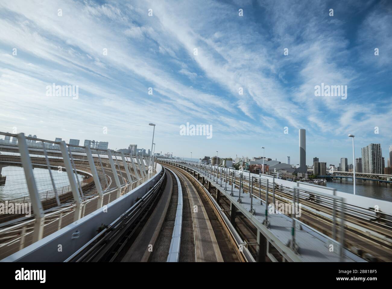 Rainbow bridge and elevated monorail road in Tokyo Stock Photo - Alamy