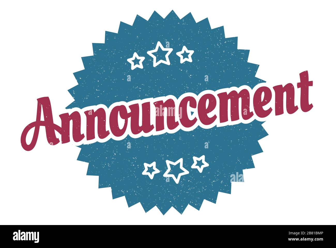 announcement sign. announcement round vintage retro label. announcement ...