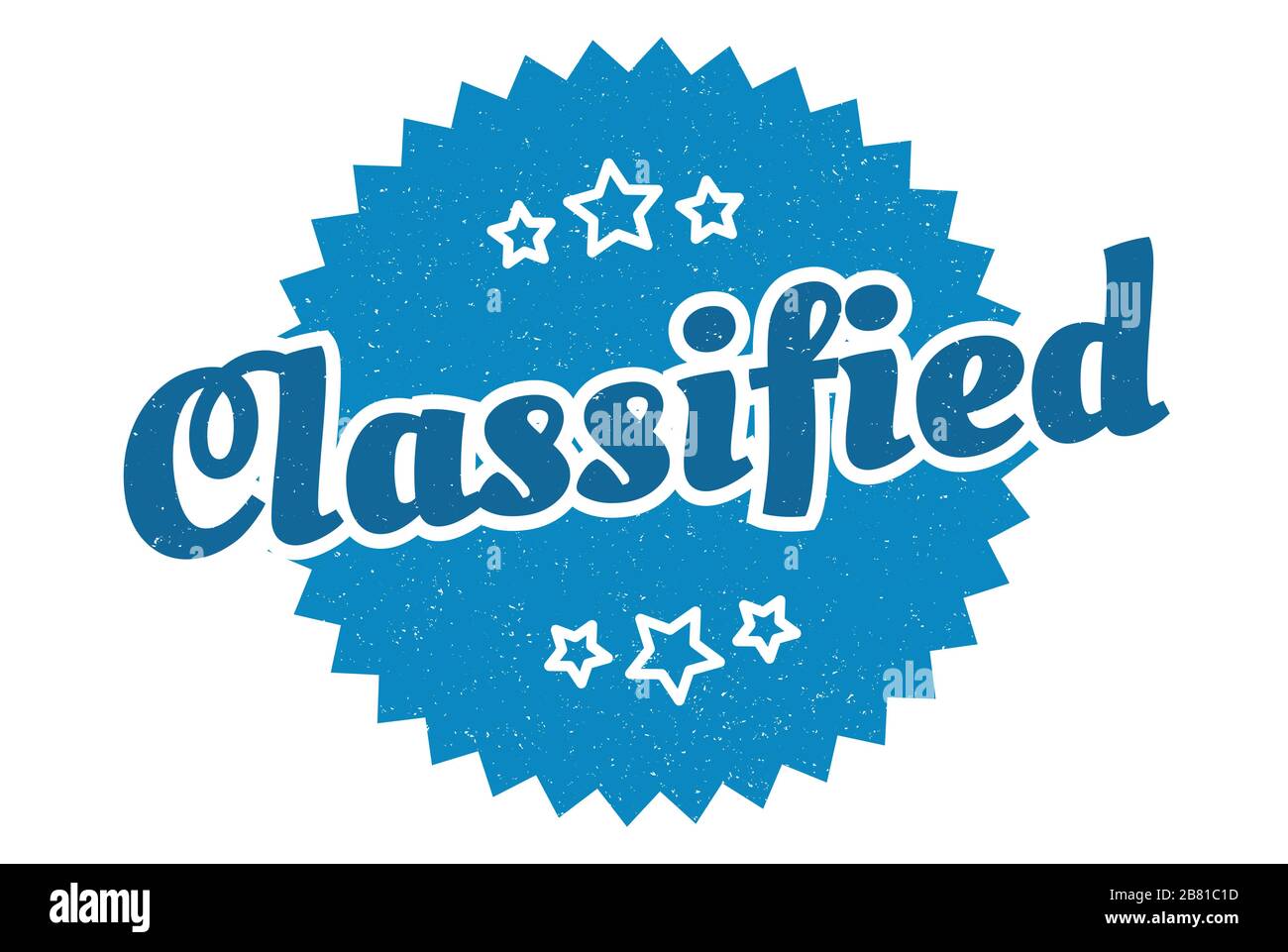 classified sign. classified round vintage retro label. classified Stock ...