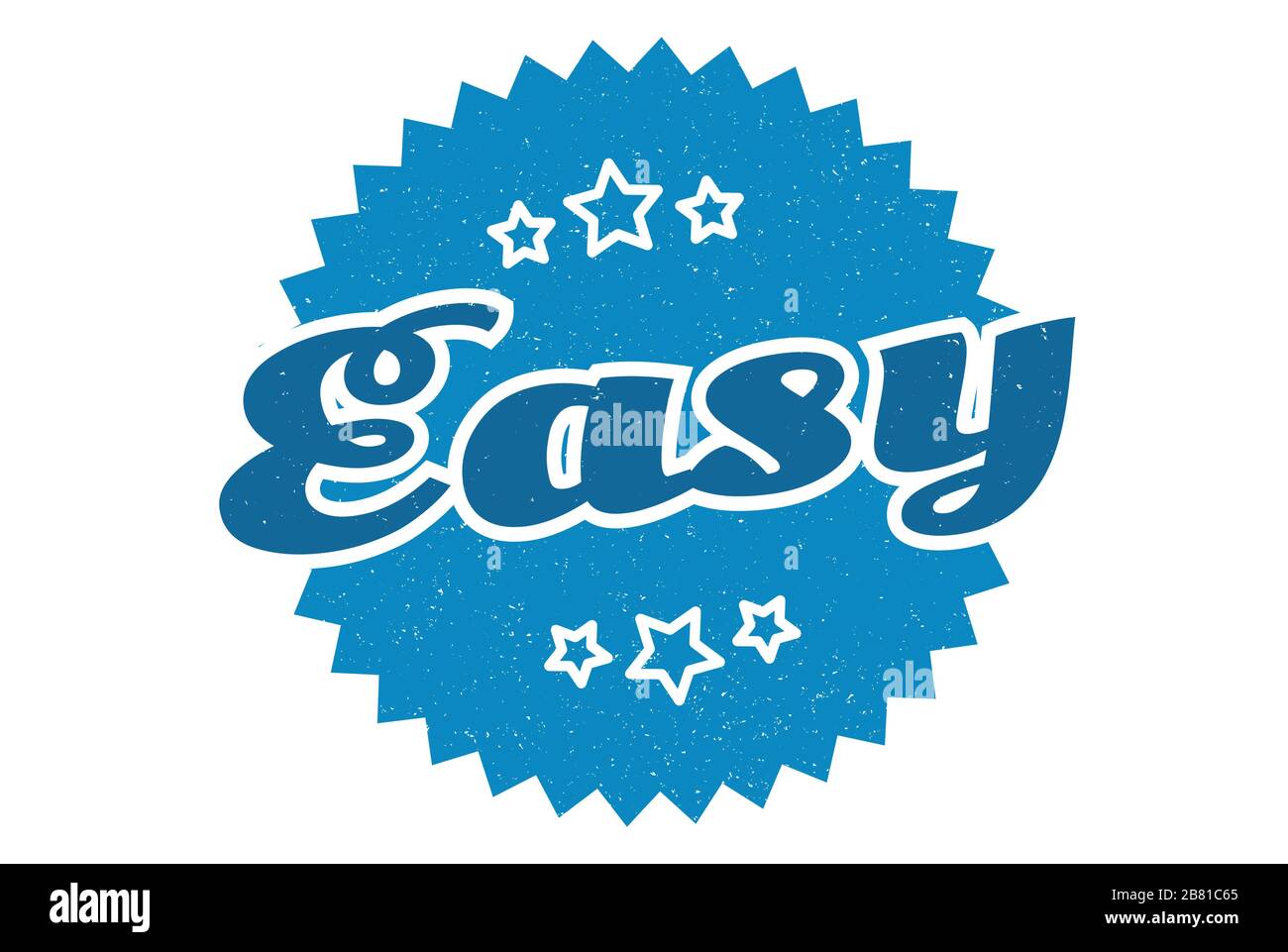 easy sign. easy round vintage retro label. easy Stock Vector Image ...