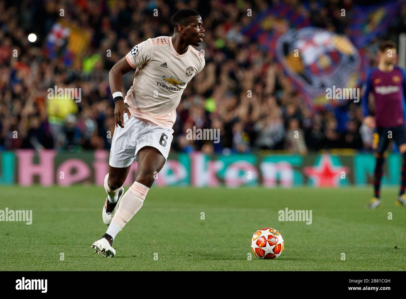 BARCELONA, SPAIN - APRIL 16: Paul Pogba of Manchester United during the ...