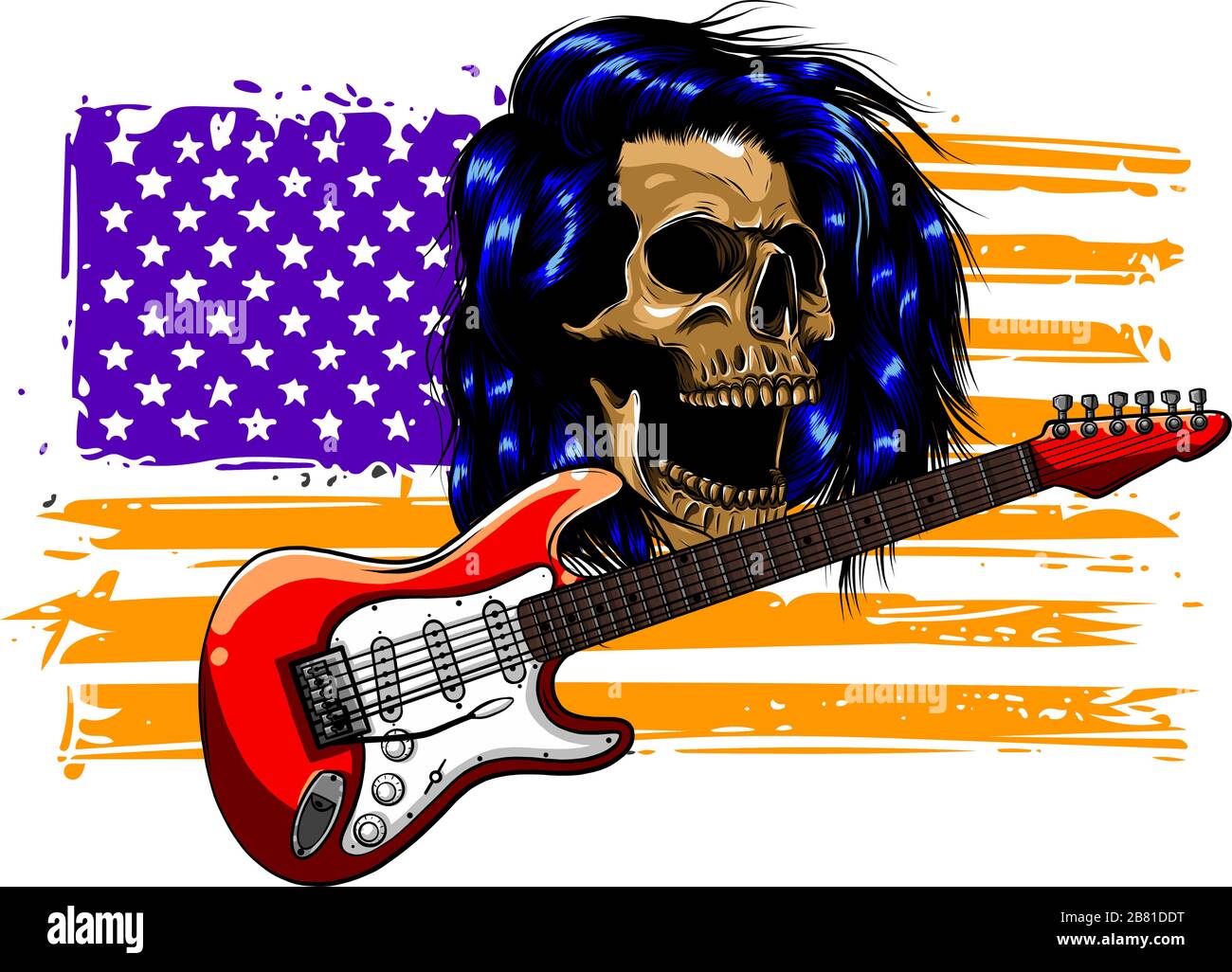 Painting of a skull Cut Out Stock Images & Pictures - Alamy