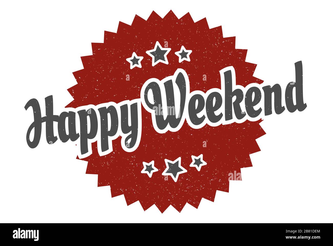 happy weekend sign. happy weekend round vintage retro label. happy ...