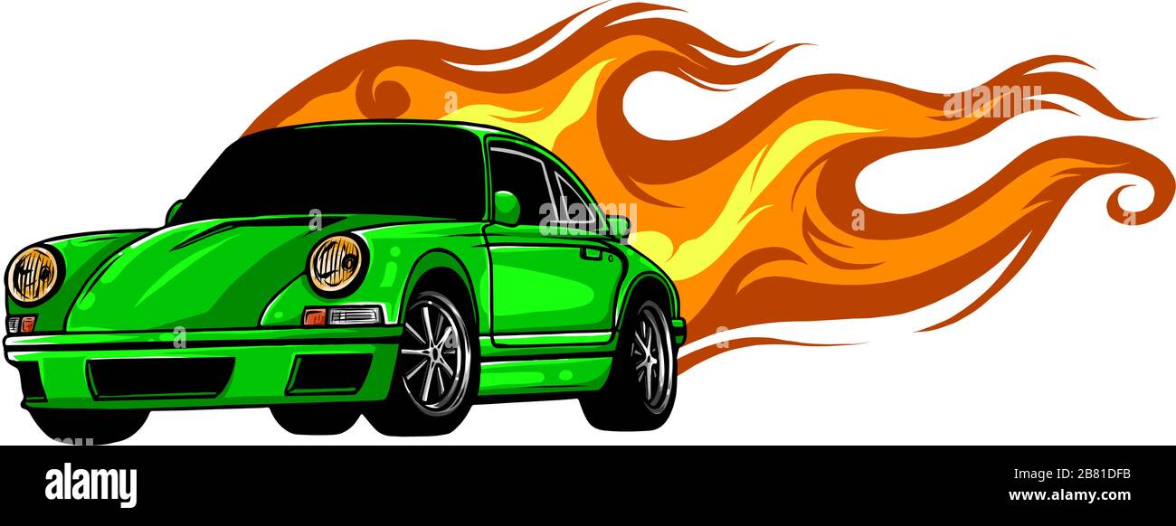 Fast car flames vector illustration desgn art Stock Vector Image & Art ...