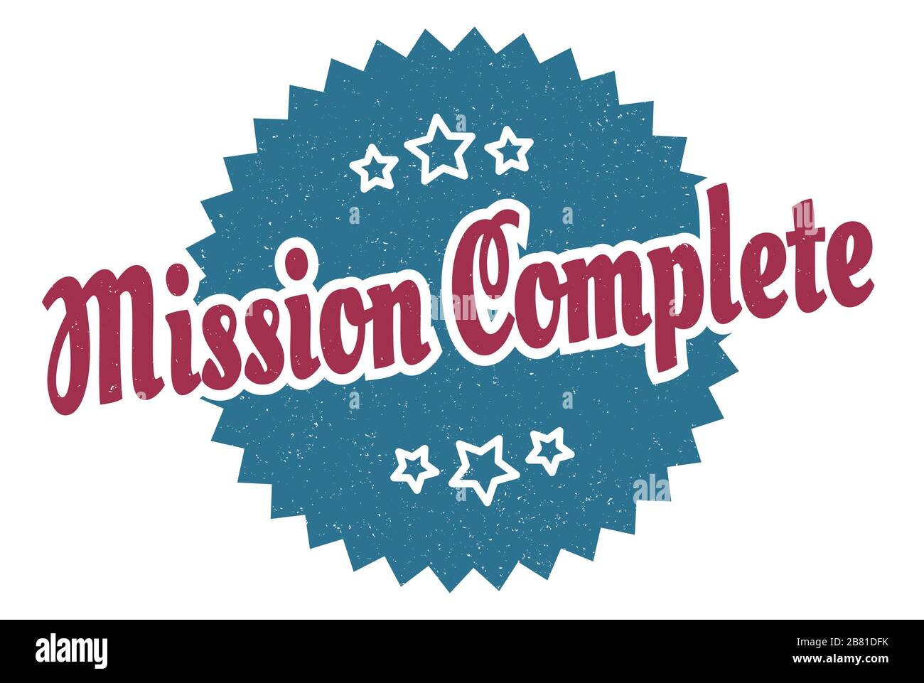 mission complete sign. mission complete round vintage retro label ...