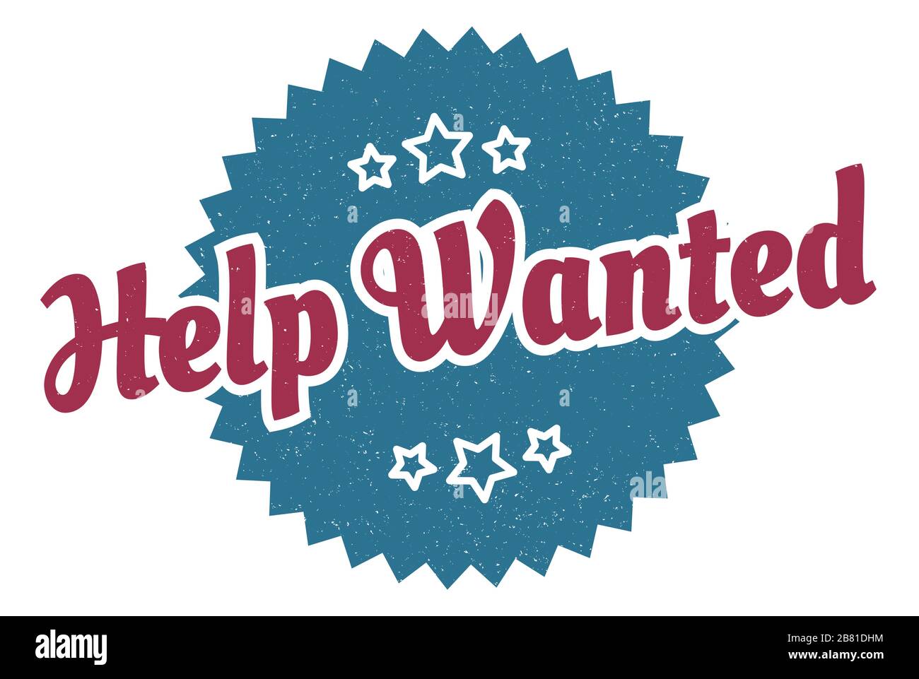 help wanted sign. help wanted round vintage retro label. help wanted ...