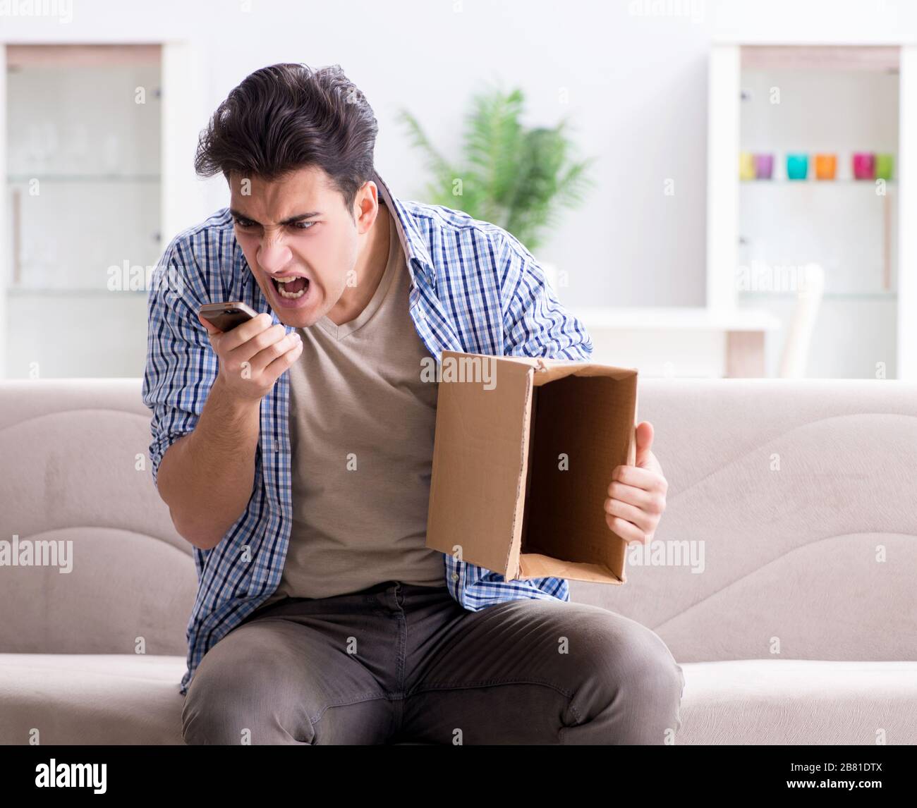The man receiving empty parcel with stolen goods Stock Photo - Alamy