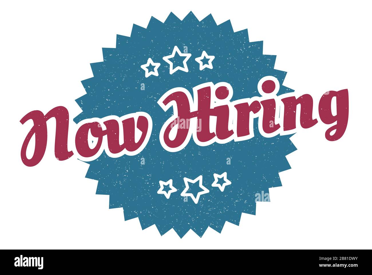 now hiring sign. now hiring round vintage retro label. now hiring Stock ...