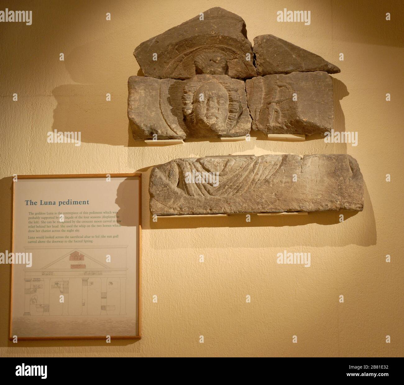 The Luna pediment. The goddess Luna (the moon goddess) in the ...