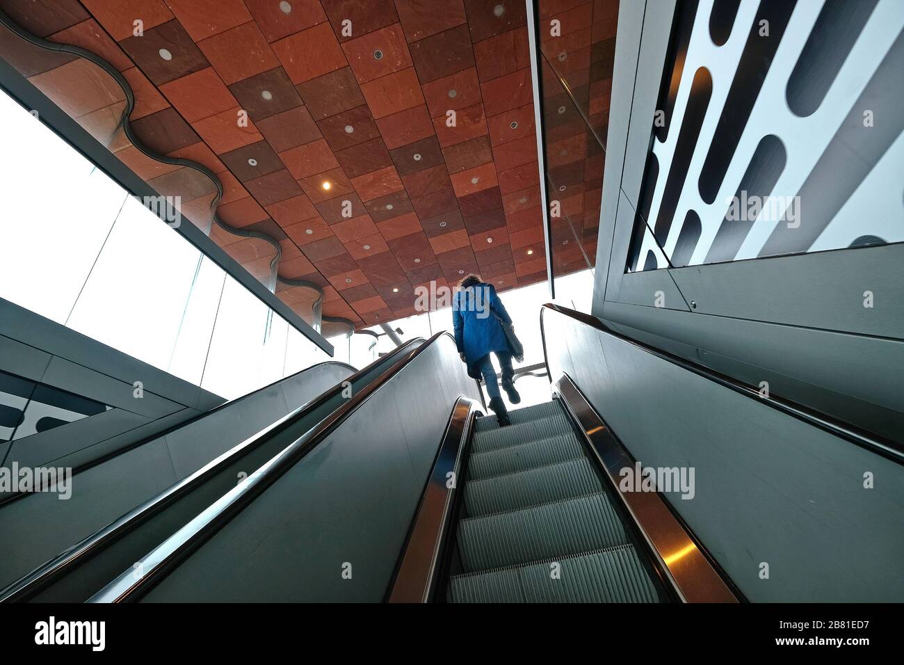 Escalators in the MAS, the Museum aan de Stroom, a museum in the ...
