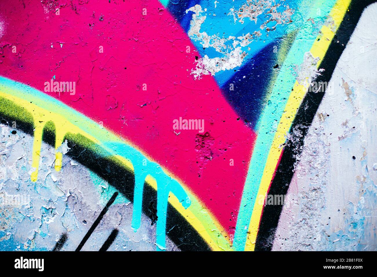 Closeup of colorful urban wall texture. Modern pattern for wallpaper ...