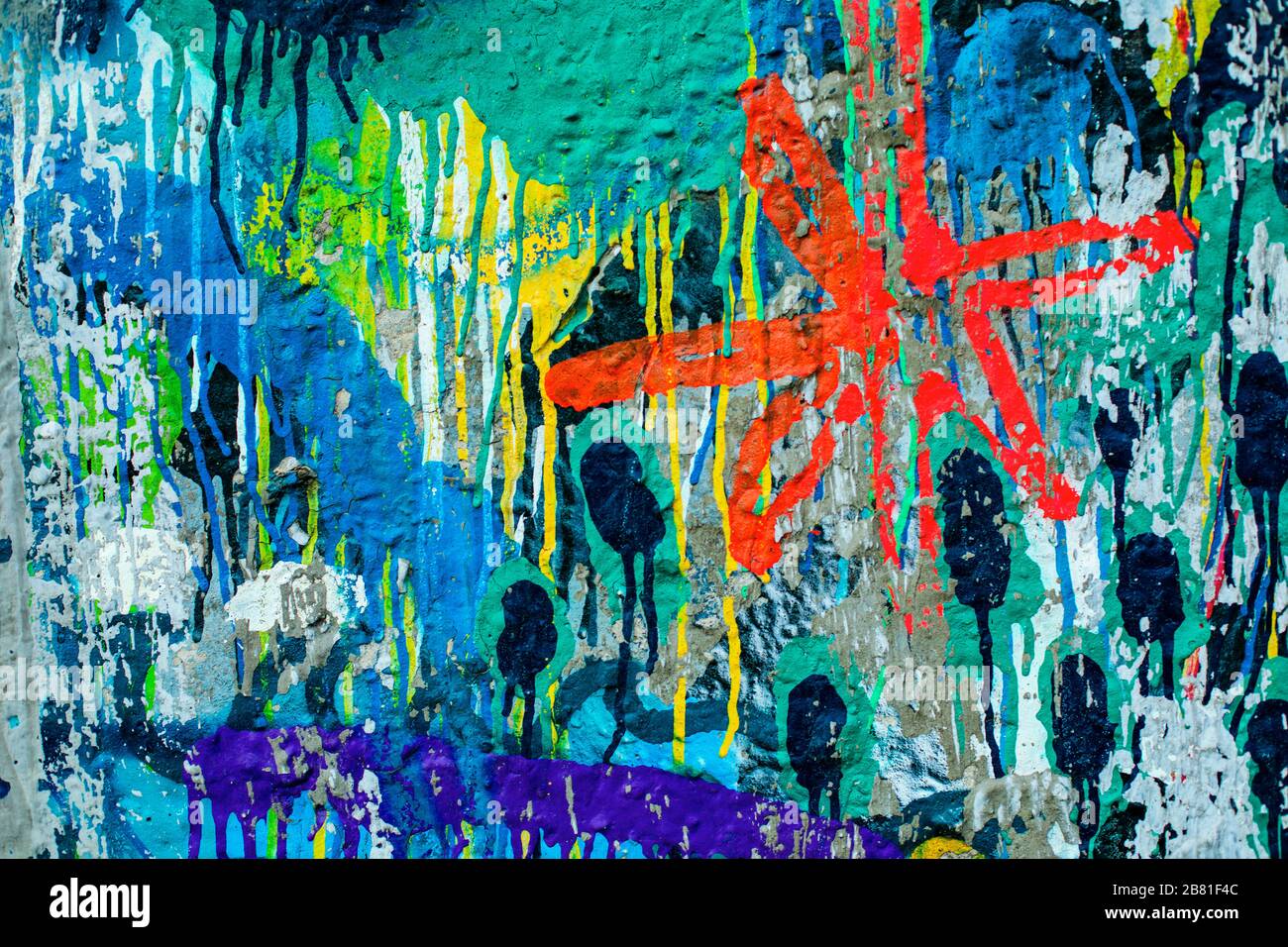 Closeup of colorful urban wall texture. Modern pattern for wallpaper ...