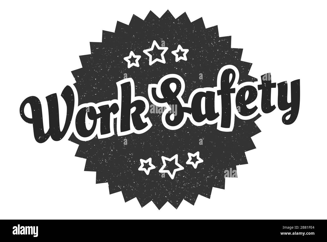 work safety sign. work safety round vintage retro label. work safety ...