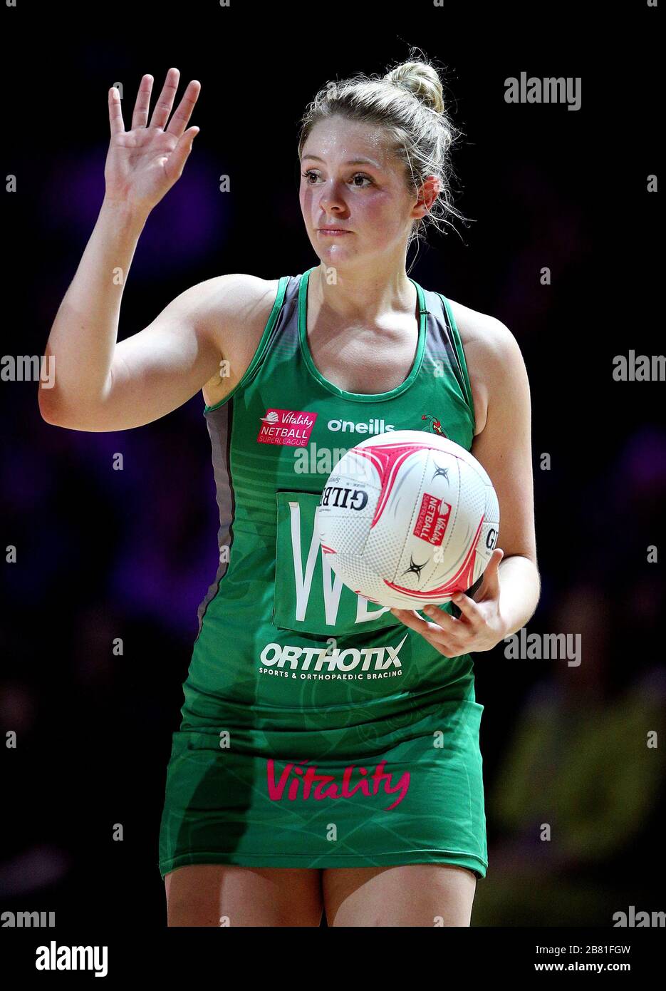 Celtic Dragons' Paige Kindred during the Vitality Netball Super League ...